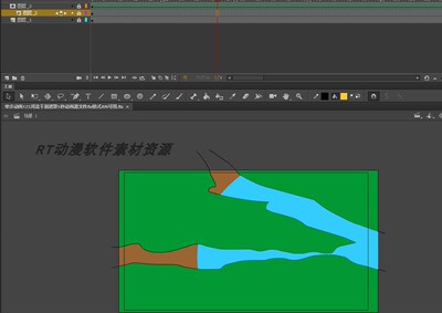 单步动画123河流干涸遮罩5秒动画源文件fla格式AN可用