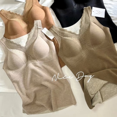 桑蚕丝羊毛保暖背心1305加绒德绒