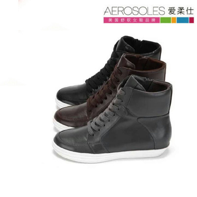 头层牛皮美国爱柔仕系带厚底短靴