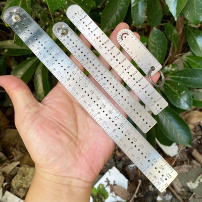 多用途钛直尺子钛合金尺迷你小量尺圆规公制英制刻度尺5/15/25CM