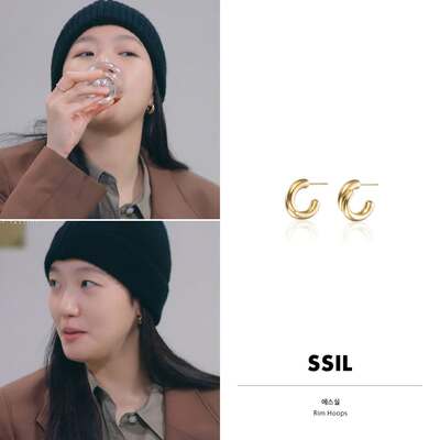 韩国代购小众设计师S_S.IL耳钉耳饰耳坠耳环金高银张元英同款ssil