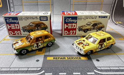 TOMY多美卡东京Dis D-22 D-27奇奇与蒂蒂本田老蓝标、松果搅拌车