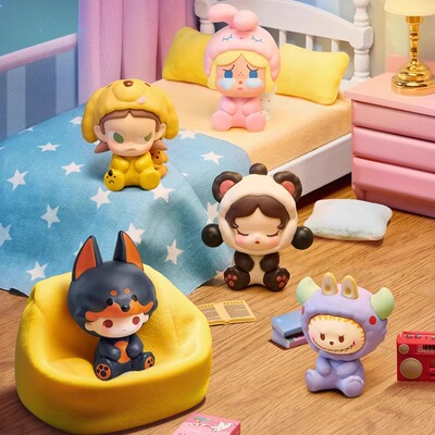 【睡衣派对系列】泡泡玛特正品POP MART动物植绒萌粒手办BEAN公仔