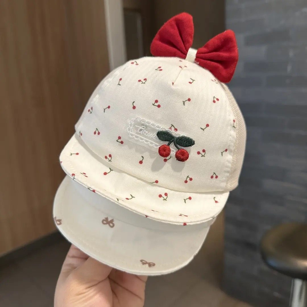 婴儿帽子鸭舌帽夏季薄款甜美遮阳可爱宝宝小月龄棒球帽防晒网眼