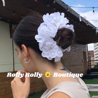 手作花边蕾丝发圈纯棉法式双层