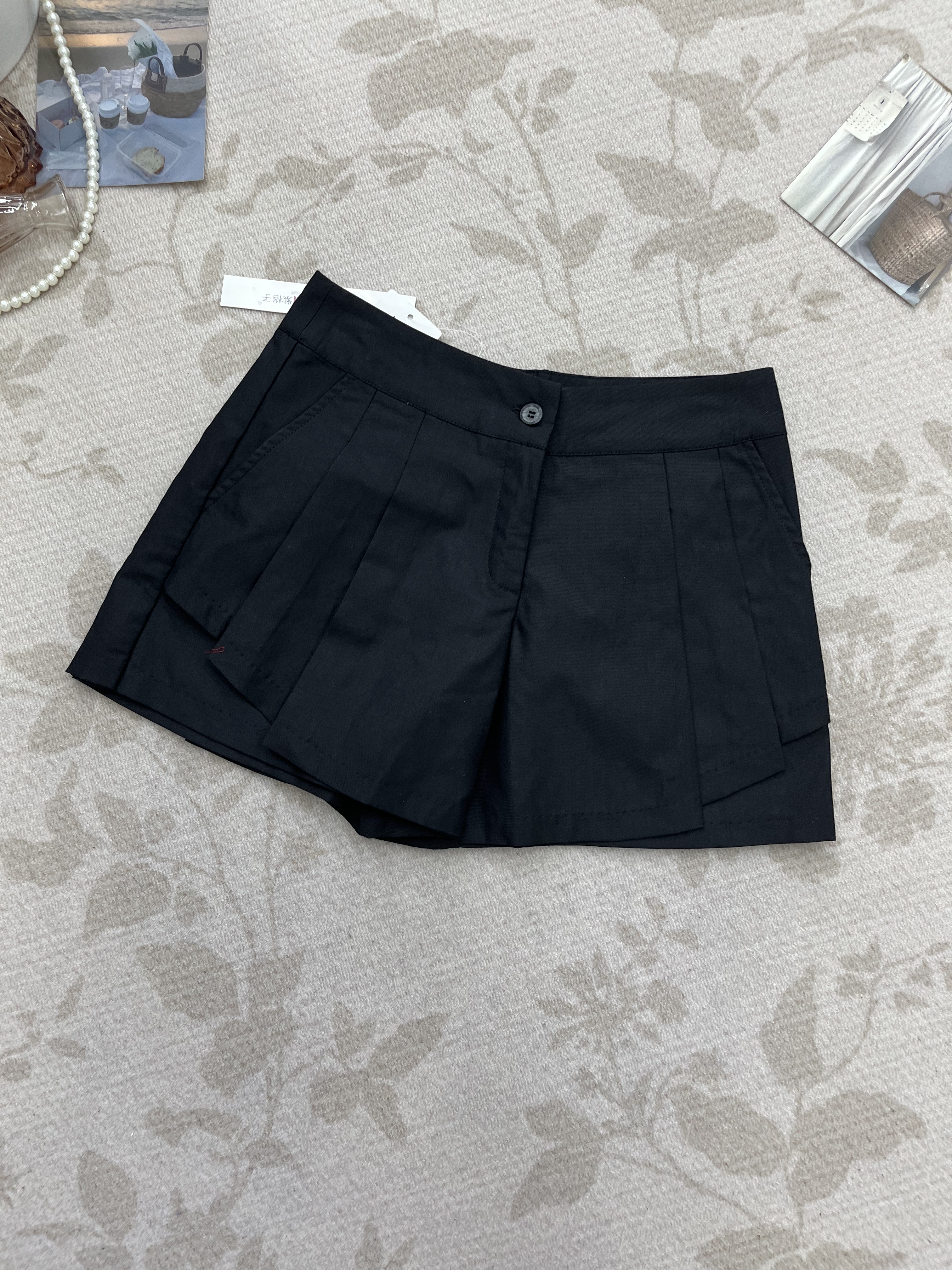 复古高腰显瘦气质A字阔腿短裤女夏季甜美百搭休闲裤