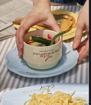 新品现货 韩免小众Hotel827法式复古陶瓷甜品碗 La Magic rouge