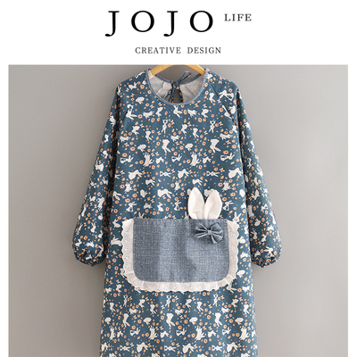 JOJO'S L. PD.agent.厨房家用长袖罩衣女卡通防污围裙韩版 | 蚯剂