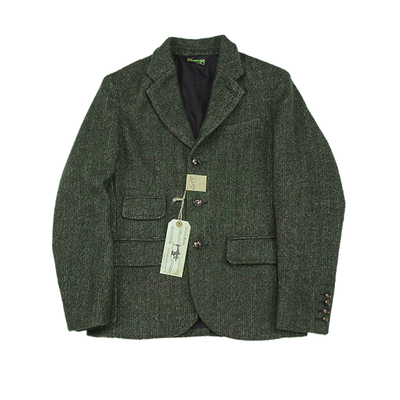 tweedsuit人字纹混纺多袋