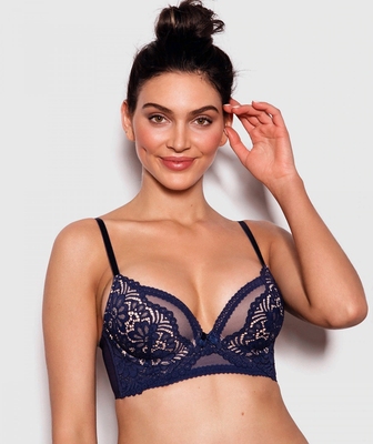 澳单bras 柔软磨毛舒适复古花纹薄棉大胸显小杯型好搭扣法式文胸