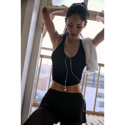 美单FP Movement 棉质双层V外穿内搭运动健身日常背心无钢圈文胸