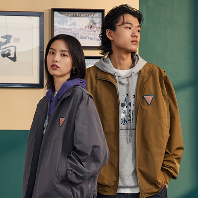 【349元任选3件】春秋新创立领时代复古拉链教练夹克外套男