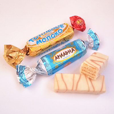 进口俄罗斯巧克力糖果酸奶糖