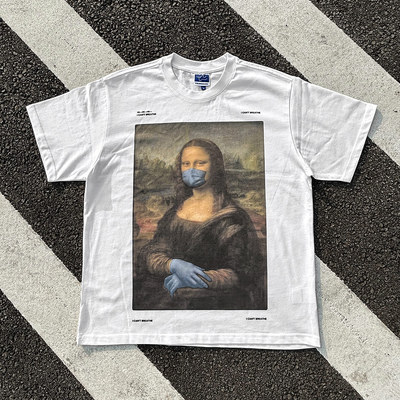 王有病工作室 重磅260G！Protecting Mona Lisa复古风短袖T恤美式