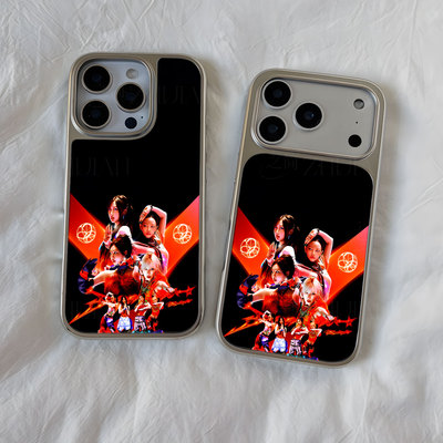 aespa宣传海报大孔电镀黑框磨砂磁吸碳纤纹手机壳适用苹果iphone17promax华为小众个性小米14PROP70ULTRA