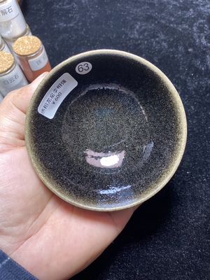 丞相龙窑柴烧建盏主人杯 金沙乌金 平口口径9.1cm高4.5cm重量140g