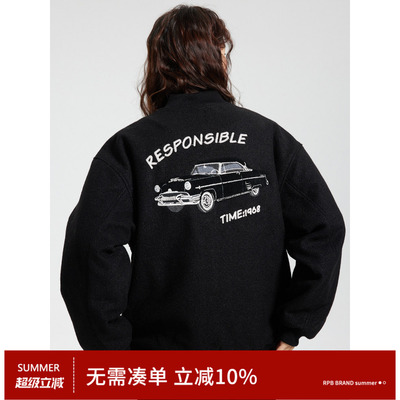 RPBBRAND秋冬宽松字母印花外套
