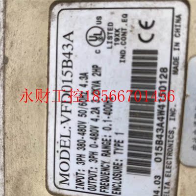 议价台达变频器VFD015B43A 380V 1.5KW测试包好 质量保证 现货￥