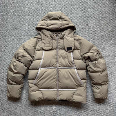 SAN SAN GEAR Taped Puffer Jacket Brown 棕色连帽外套短羽绒服