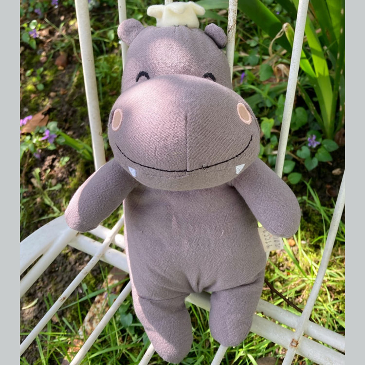荷兰Picca LouLou 小河马公仔 有机棉麻儿童安抚玩偶可入口玩具