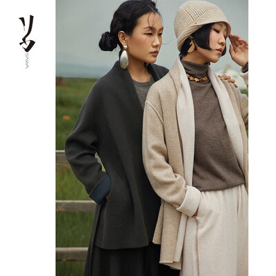 【活动】Say Ya 【幻】双色双面穿版私服羊绒大衣 系带/优雅/加密