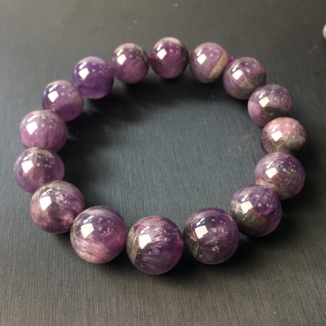 天然紫极光聚宝盆手链紫钛极光23Auralite23水晶手串男女饰品礼物