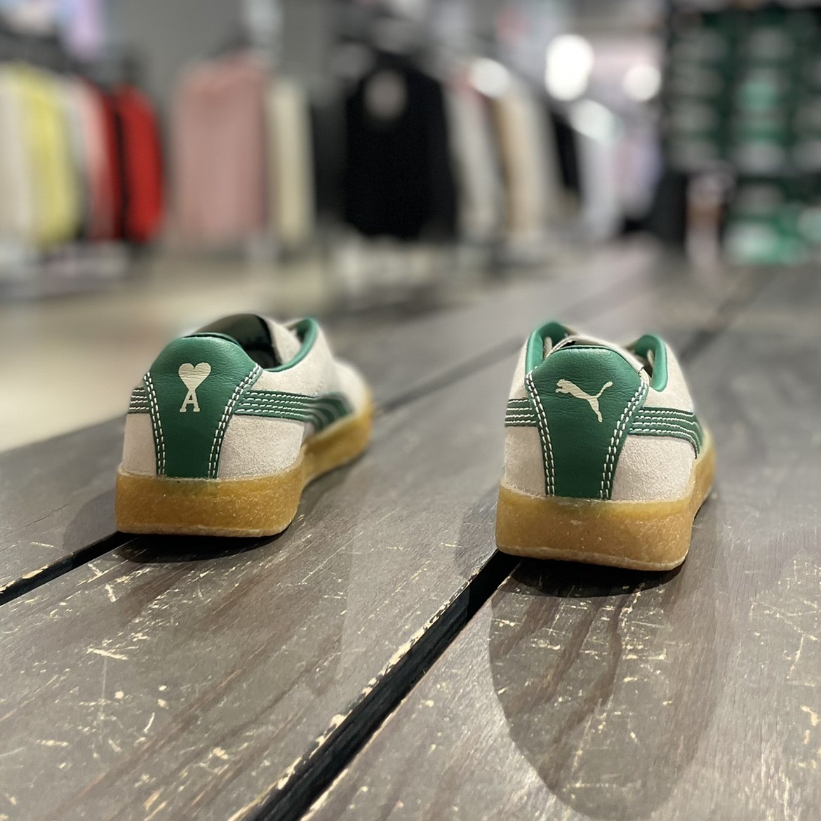 彪马Puma x AMI联名Suede Crepe白灰绿复古男女休闲板鞋 384146_虎窝淘
