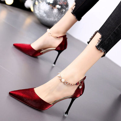 Women's summer hollow single buckle high-heeled sandals