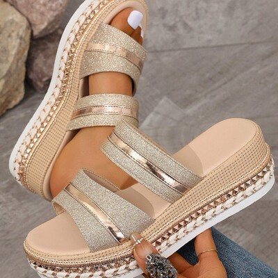 圆头Newwedgeheelco时装凉鞋