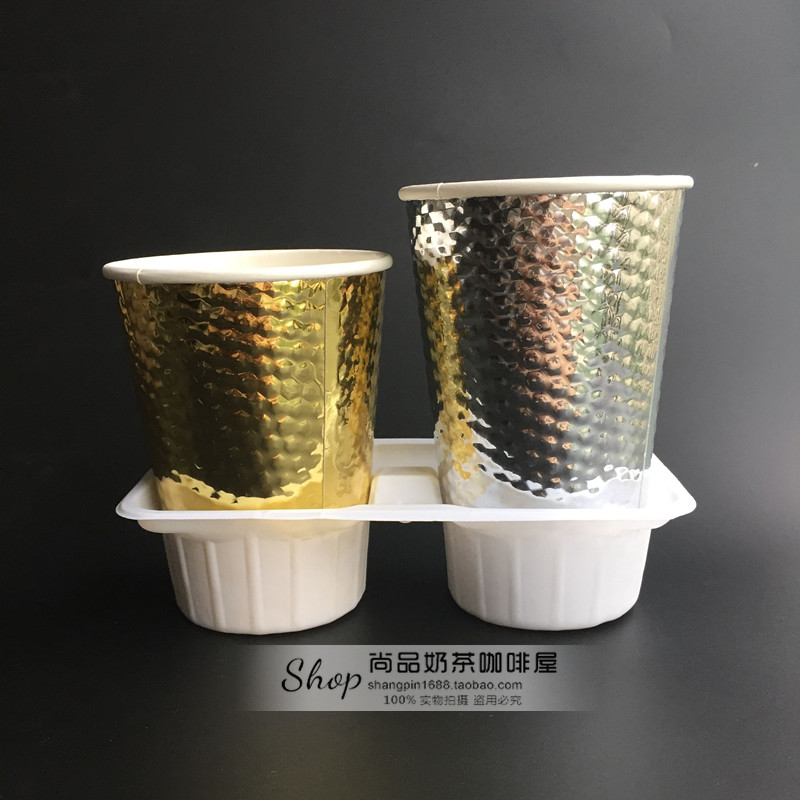 一次性塑料杯托 奶茶咖啡外卖杯架 二杯托 红色色两杯架 双杯架