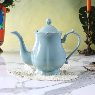 欧式轻奢咖啡壶色釉茶壶陶瓷