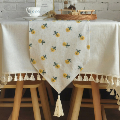 刺绣桌旗ins餐桌茶几阳台