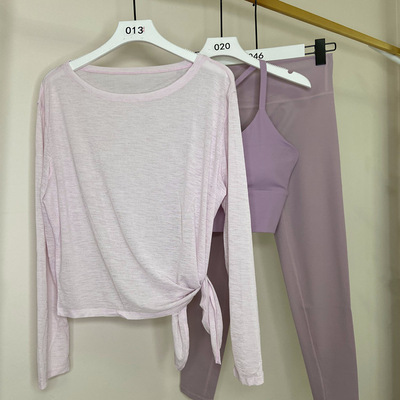 C.CYA瑜伽服套装女透明网纱罩衫