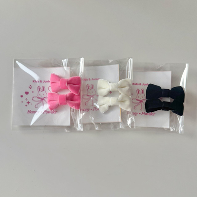 bunny可爱丝绒蝴蝶结发夹鸭嘴夹