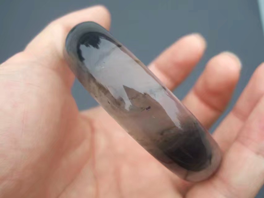 天然玉髓手镯民族风植物花卉天然水晶半宝石女士饰品57mm