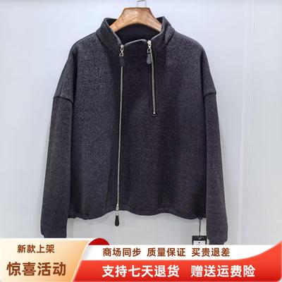 261Y007时尚休闲立领双拉链拼接上衣宽松百搭短外套春装2025新款