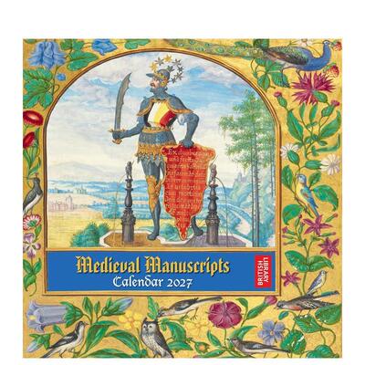 【预售】2027年大英图书馆：中世纪手稿挂历（艺术日历） British Library: Medieval Manuscripts Wall Calendar 2027原版日历