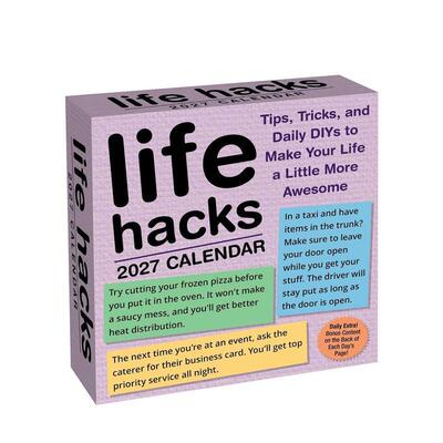 【预售】生活小妙招  2027年全彩可撕页日历（附纸板支架） Life Hacks 2027 Day-To-Day Calendar 原版日历善本图书