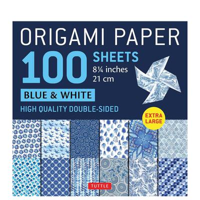 【预售】 折纸100张蓝色和白色 8 1/4 英寸（21 厘米） Origami Paper 100 sheets Blue & White 8 1/4
