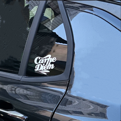 及时行乐carpe diem车贴汽车三角窗电动车摩托车头盔反光防水贴纸