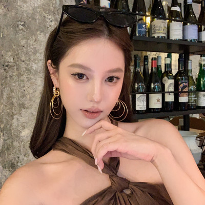 古早大小姐重工多层圆圈耳环