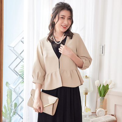 超短款荷叶边外套开衫外搭披肩