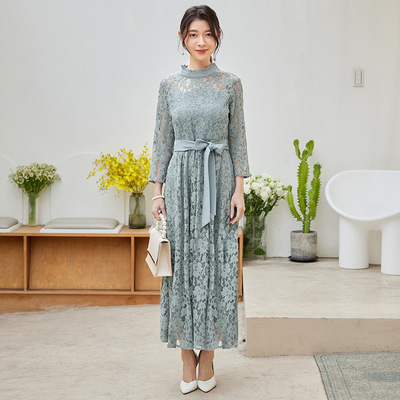 2024年新款春夏季蕾丝连衣裙女士长裙子高腰日常可穿小礼服88608