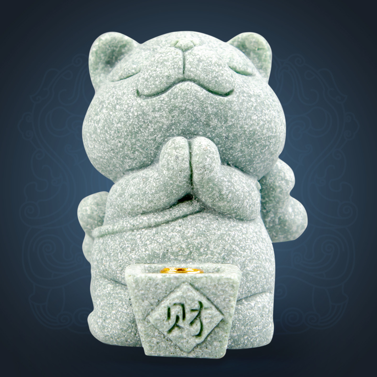 青砂石汪汪旺财线香香插摆件中式家居茶宠茶玩玄关入户装饰品摆设