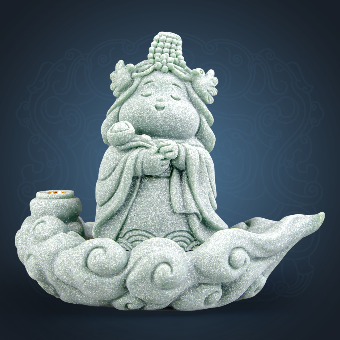 逗兽记青砂石天后妈祖香插新中式茶宠摆件禅意线香座茶室桌面文创