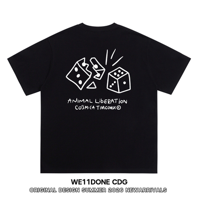 WE11DONECDG筛子印花短袖T恤