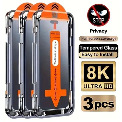 3PCS Privacy Screen Protector for iPhone 17 Pro Max 16 15 14