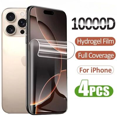 4Pcs Full Cover Hydrogel Film for IPhone 16 14 11 16 12 13 P