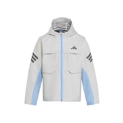 Adidas阿迪达斯新款儿童装男大童梭织外套连帽休闲运动服KG5958