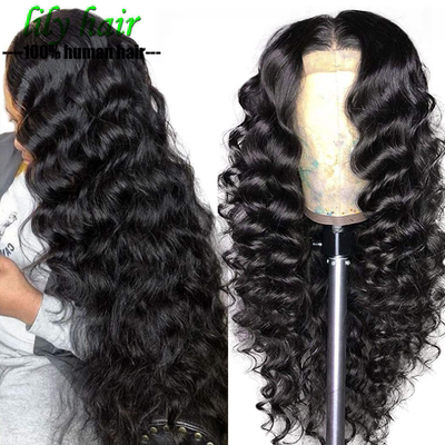 10A Brazilian Loose Deep Human Hair 13x4 Lace Frontal Wigs